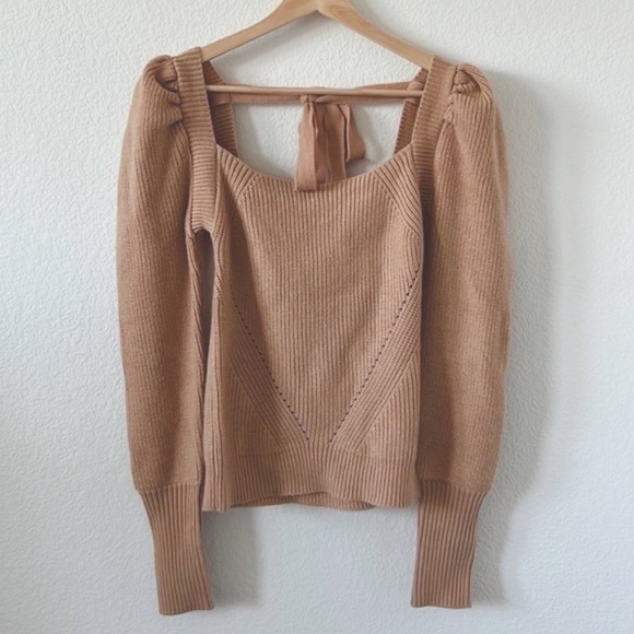 Wayf | Sweaters | Wayf Tie Back Puff Sleeve Sweater | Poshmark